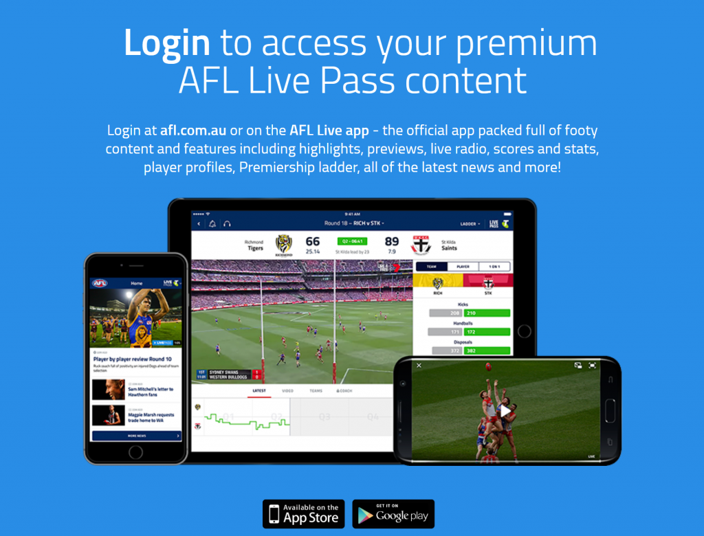Telstra's AFL app will once again only stream games in displays less ...