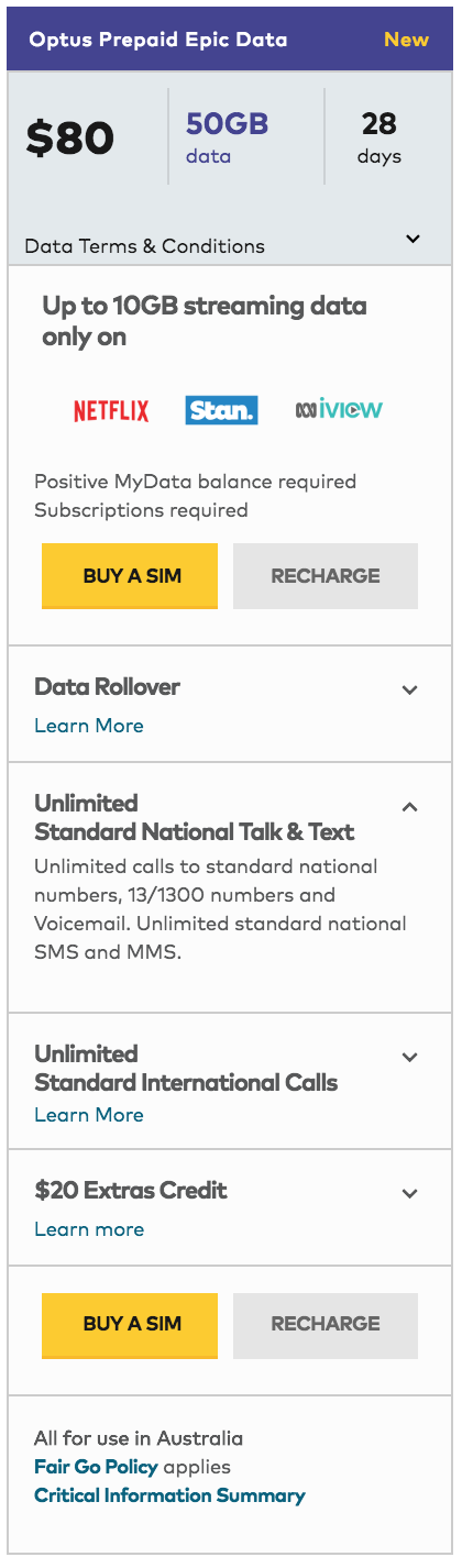 Optus launches two new 'Epic' prepaid plans offering either more data ...